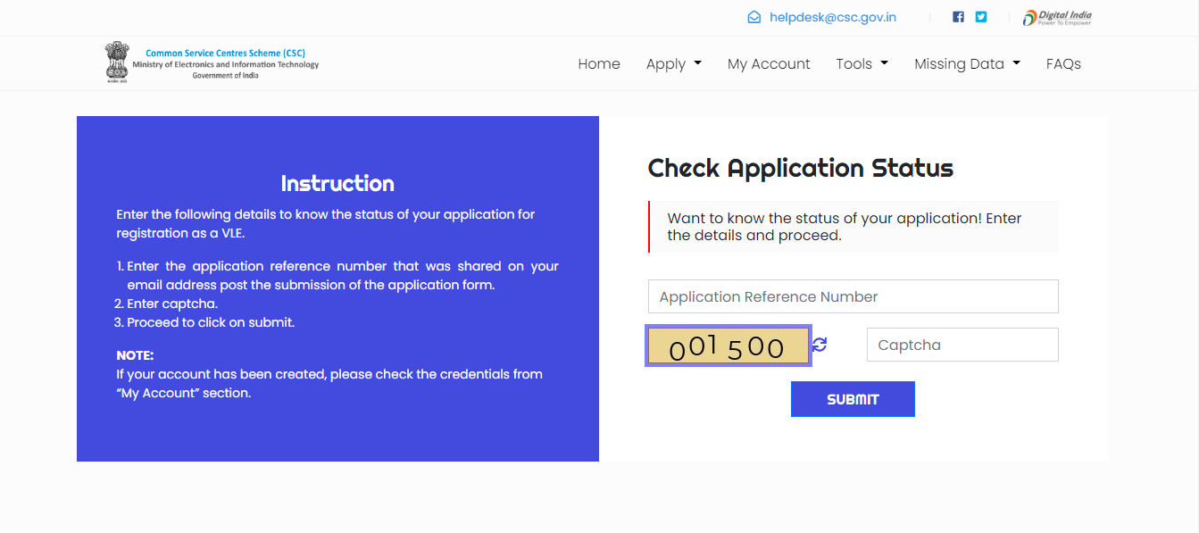 CSC Status, CSC Login, PMJAY, CSC Registration - www.digitalindiagov.in