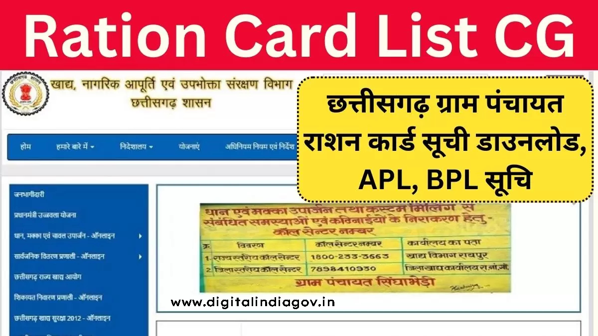 Chhattisgarh Ration Card List 2024, Check Your Name Like This